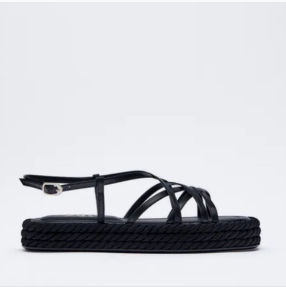 Zara | Shoes | Zara Leather Rope Flatform Sandals | Poshmark